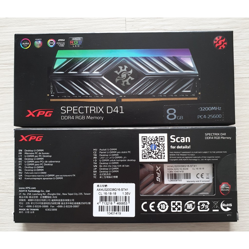 ADATA XPG SPECTRIX D41 8GB 3200mhz DDR4 RGB RAM | Shopee Malaysia