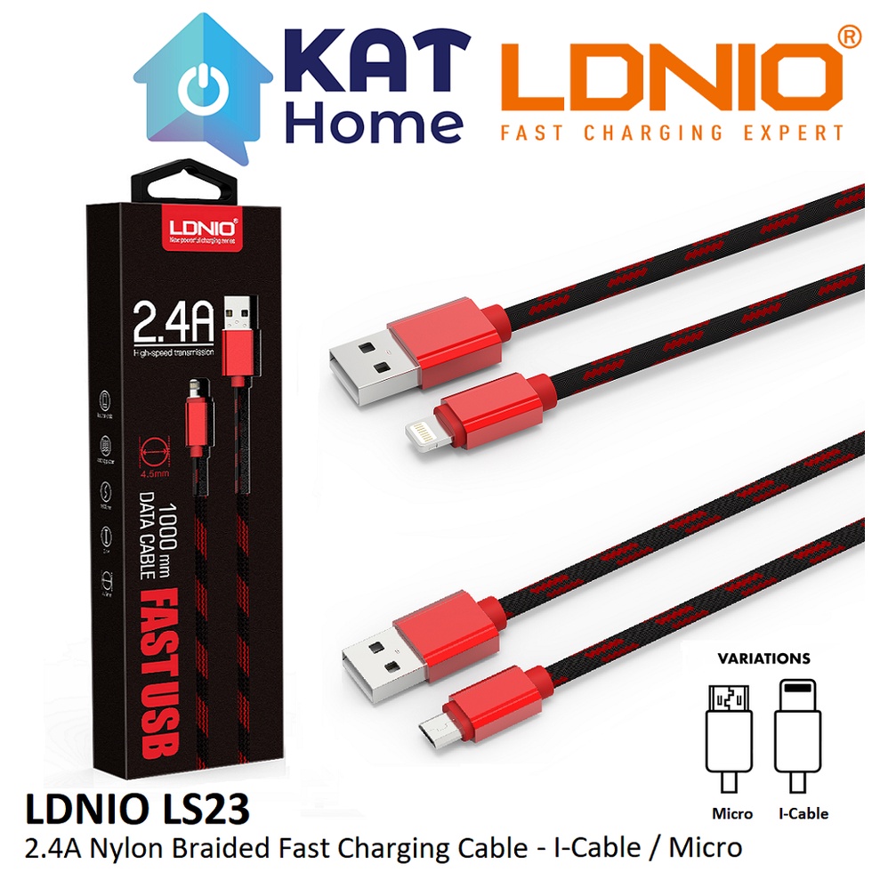 [ORIGINAL] GENUINE LDNIO LS23 LS-23 I-CABLE / MICRO SAMSUNG 2.4A HIGH ...