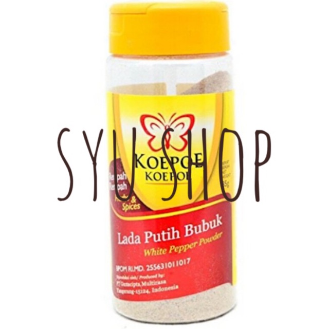 PUTIH White pepper powder butterfly stamp koepoe koepoe 83 gr | Shopee ...