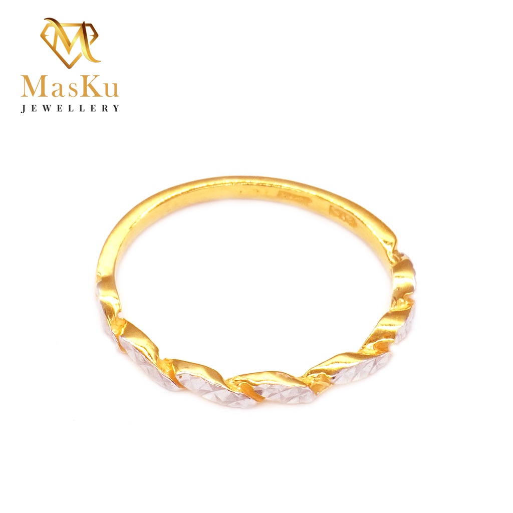 MasKu Jewellery 22K / 916 Cincin Pintal Lurus Putih MKJR180143 | Shopee ...