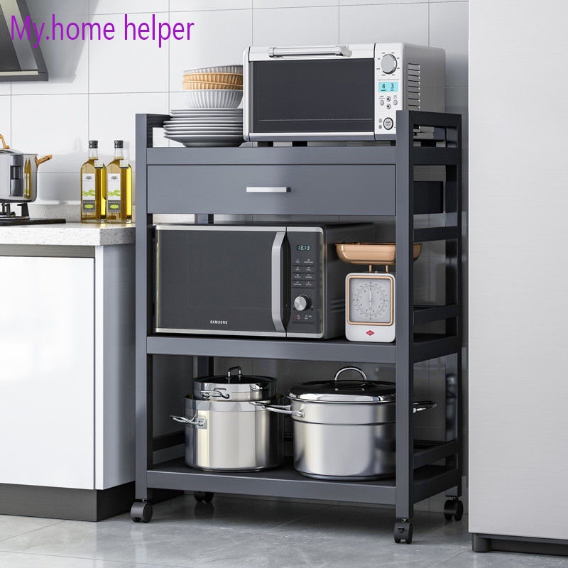 🔥Kitchen rack floor multi-layer with drawer multi-function storage rack ...