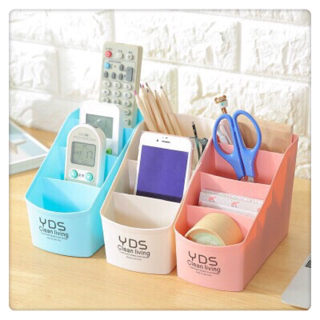 Plastic Desktop Multi-Grid Storage Box (office storage box) | Shopee ...