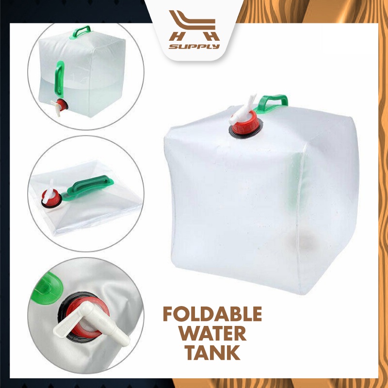 LH 10L 20L Collapsible Water Container Outdoor Water Bucket Camping Foldable Survival Emergency ...