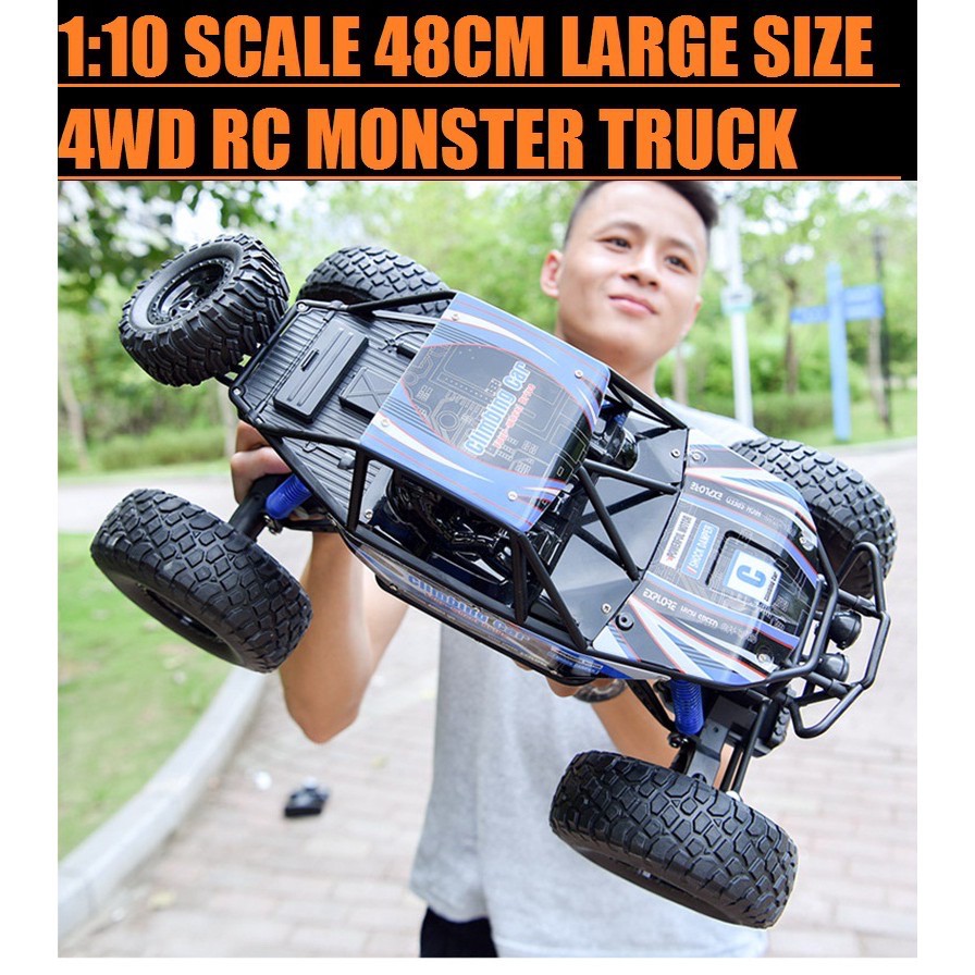 RC MONSTER TRUCK 1:10 ROCK CRAWLER 4WD OffRoad Waterproof LARGE 48CM 2 ...