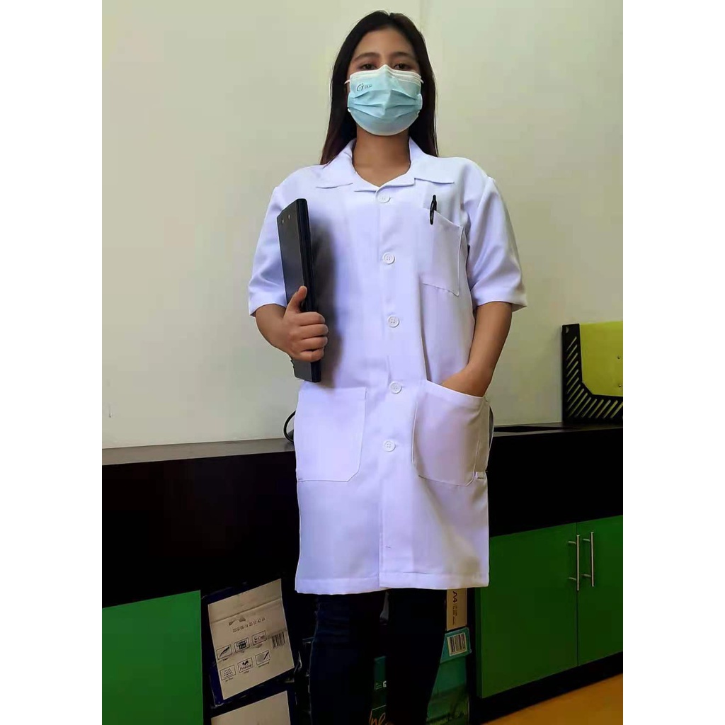 LabCoat/white Coat/ Jubah Makmal,short sleeve and long sleeve (unisex ...