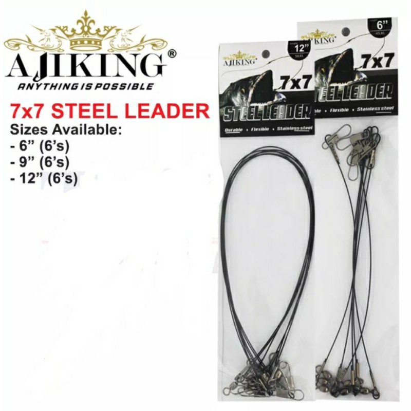 (6's) Ajiking 7X7 Steel Leader Stainless Steel Fishing Leader Line ...