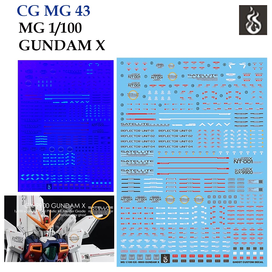 [COPY GHOST] MG43 MG 1/100 GX-9900 GUNDAM X GUNDAM WATER SLIDE DECAL ...
