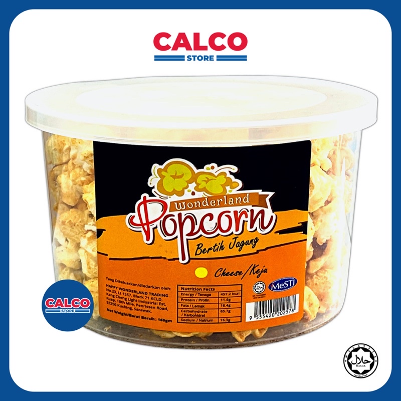[CALCO] Wonderland Popcorn Bertih Jagung Cheese Keju (160g) | Shopee ...