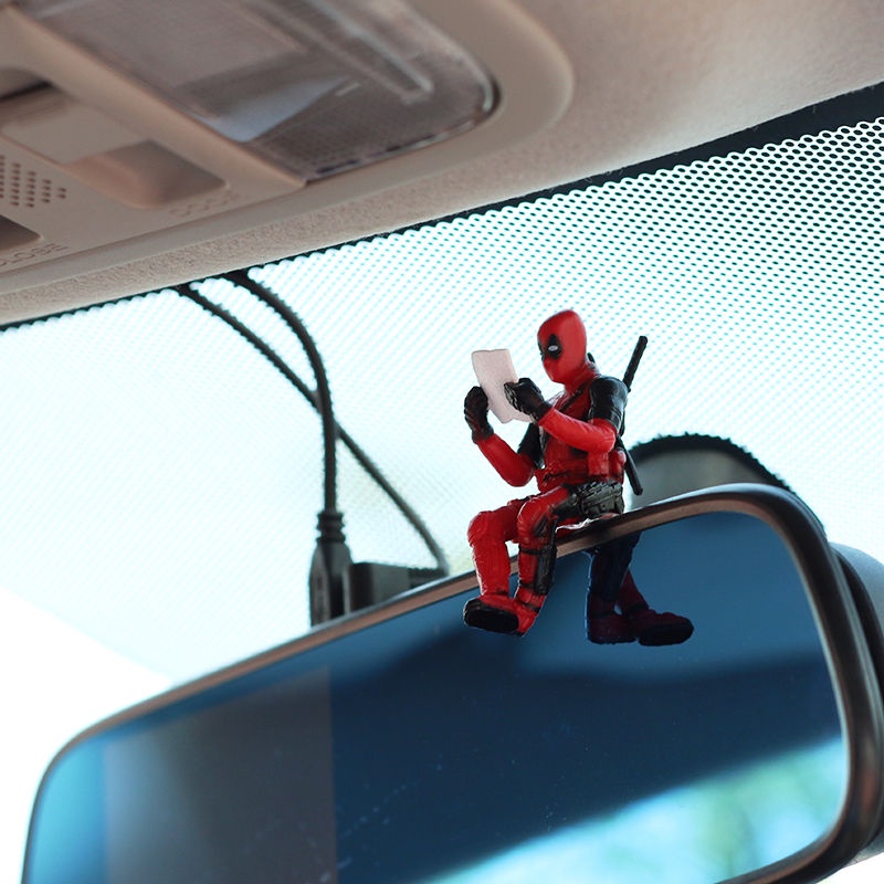 Car Decoration Mini Deadpool reading book Sitting Collectible Anime Toy ...