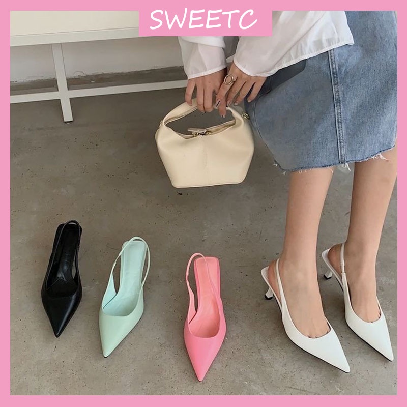 SWEETC Kasut raya perempuan Raya Heels 2024 kasut tinggi Candy-colored ...