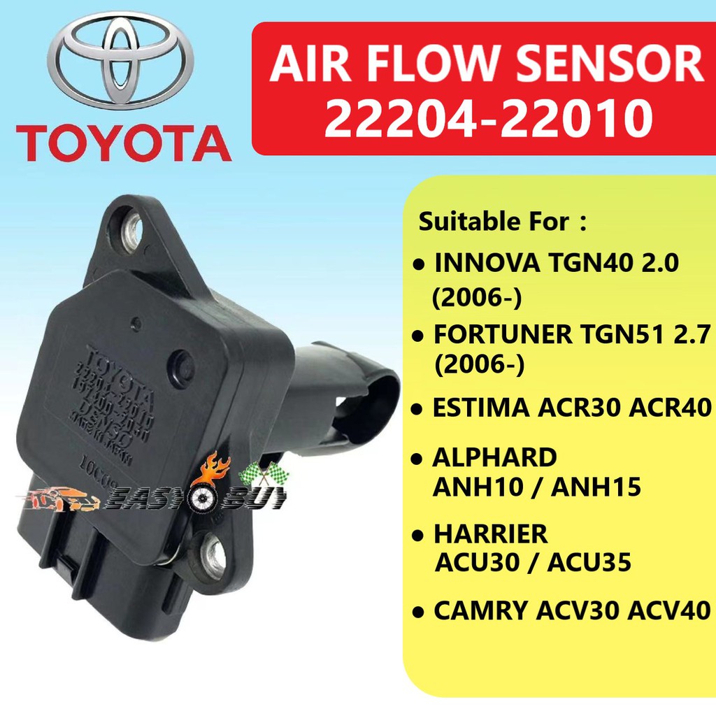 (100%GENUINE) Toyota Camry Acv30 Wish Estima Acr30 Altis Vios NCP92 NCP93 Innova Air Flow Sensor ...