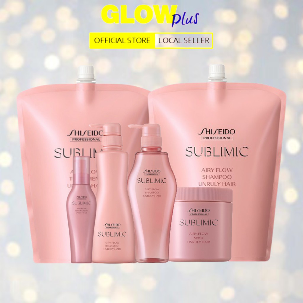 Shiseido Sublimic Airy Flow Shampoo Anti Frizz Unruly Treatment Mask Refining Fluid Sheer Oil ...