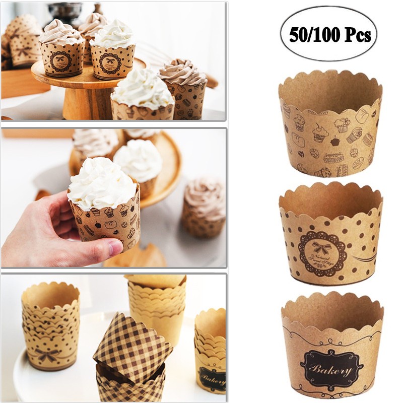 50/100Pcs Nonstick Muffin Cupcake Liner / Cupcake Parchment Papers ...