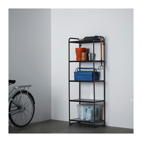 MULIG Shelving unit, 58x34x162 cm (White/ Black) | Shopee Malaysia