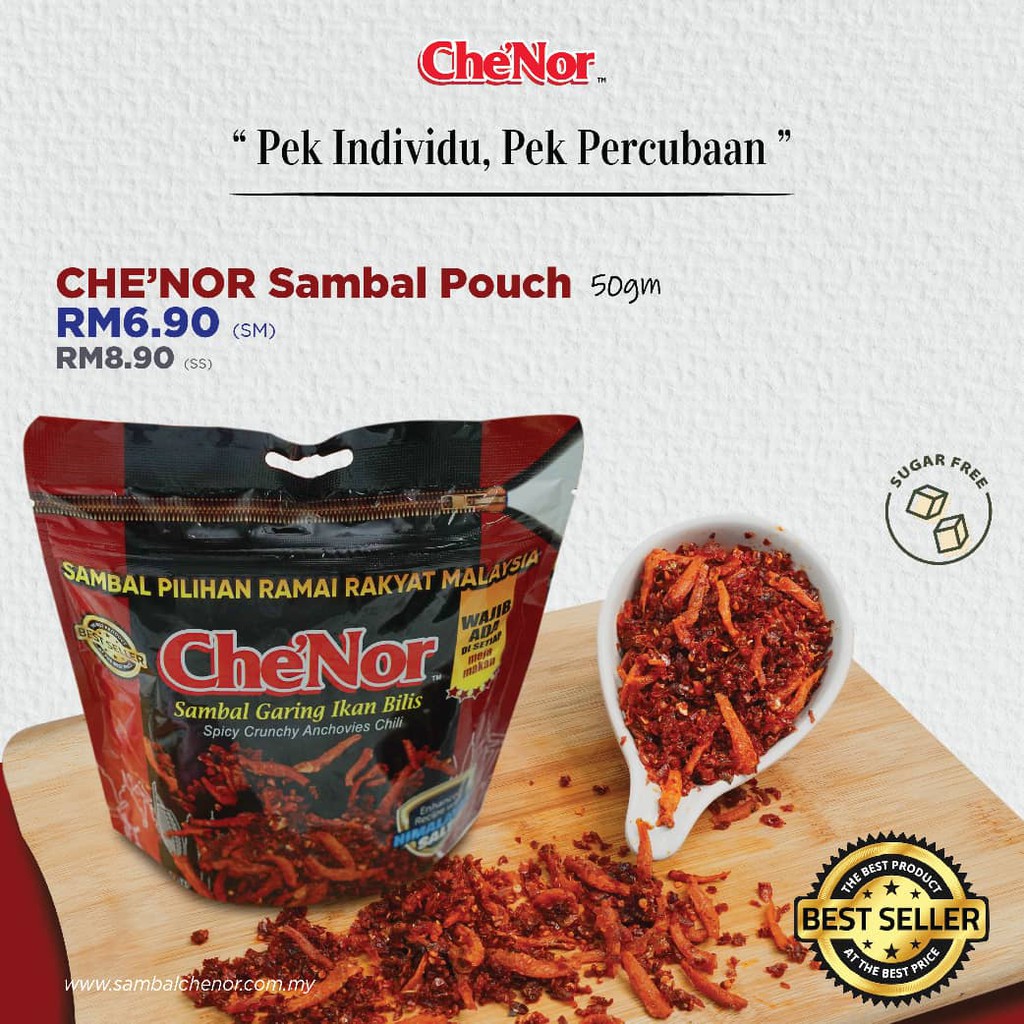 Che'Nor Sambal Garing Ikan Bilis Pouch | Shopee Malaysia