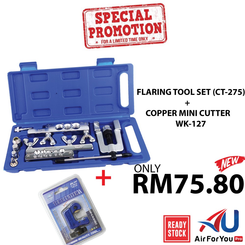 (OFFER!) DSZH Flaring Tool CT-275 + DSZH WK-127 Copper Mini Tube Cutter ...