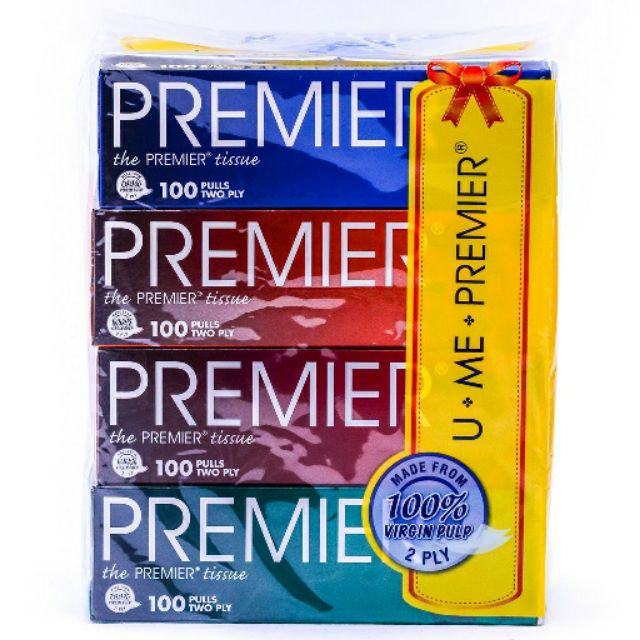 Premier Facial Tissue 4box (2ply x 100pcs) / (2ply x 200pcs) | Shopee ...