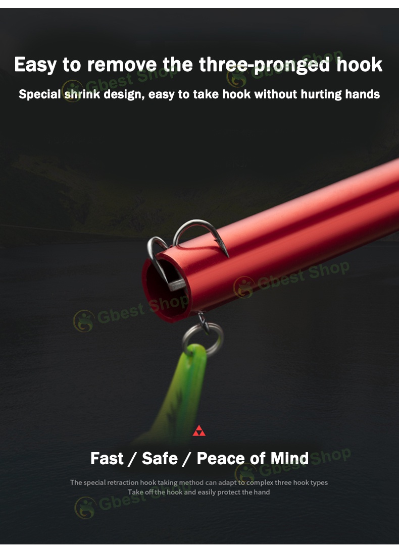 Fishing Hook Remover with Squeeze Puller Handle Fish Lure Hook ...