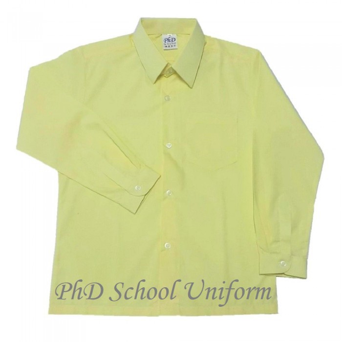 READY STOCK PhD Yellow Long Sleeves School Uniform 本地卖家现货保香黄色长袖衬衫 ...