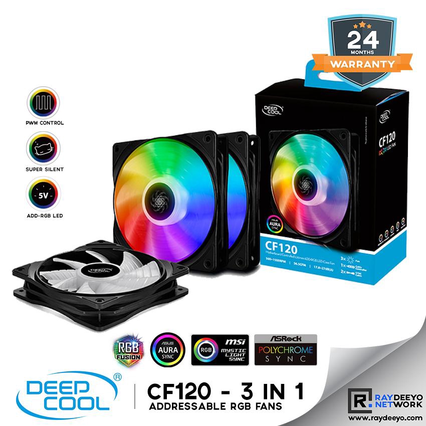 Deepcool CF120 ARGB 3 in 1 Fans [ Addressable RGB & Sync with ...