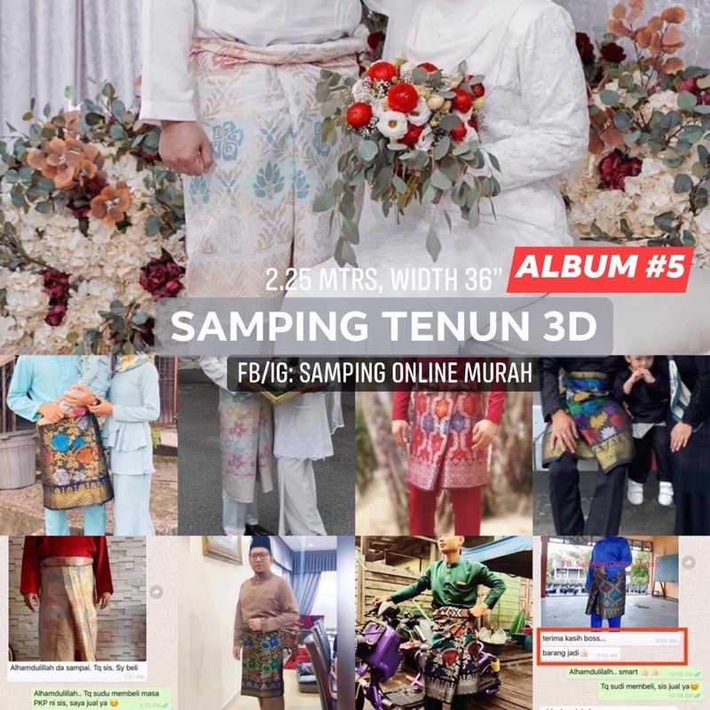 🔥ALBUM F🔥SAMPING TENUN 3D | SIAP JAHIT | LATEST DESIGN | READY STOCK ...