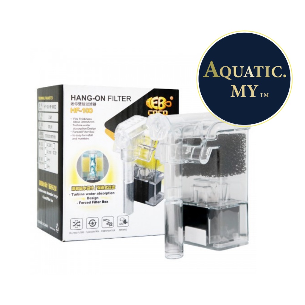 COCO Aquarium Hang On Filter HF-100 (2.5W) 250L/H / Lampu Akuarium ...
