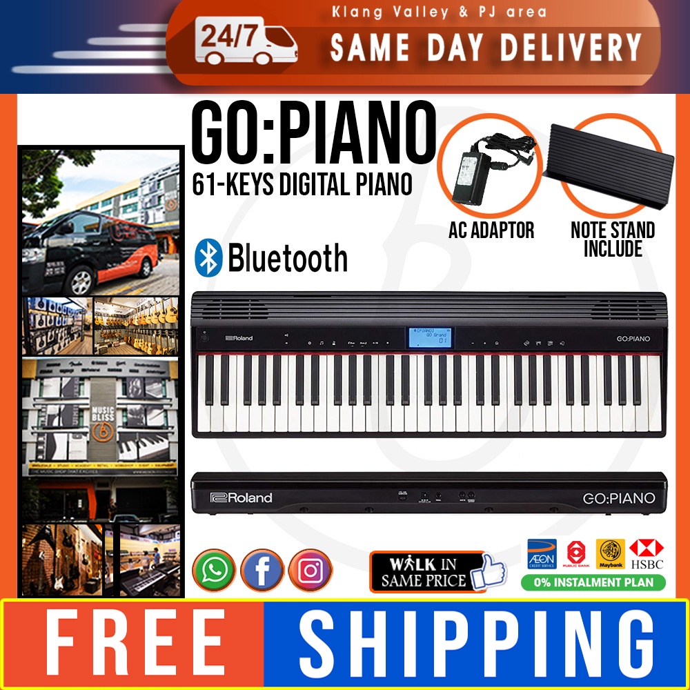 *SAME DAY DELIVERY* (FREE SHIPPING) Roland GO:PIANO 61-Keys Digital Piano (GO PIANO / GOPIANO ...