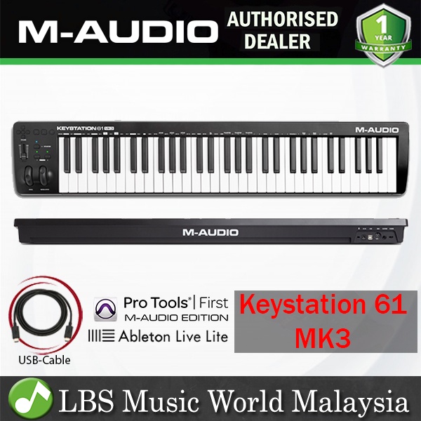 M-Audio Keystation 61 MK3 61 Key Keyboard Controller with USB and Midi Connectivity (Key Station ...