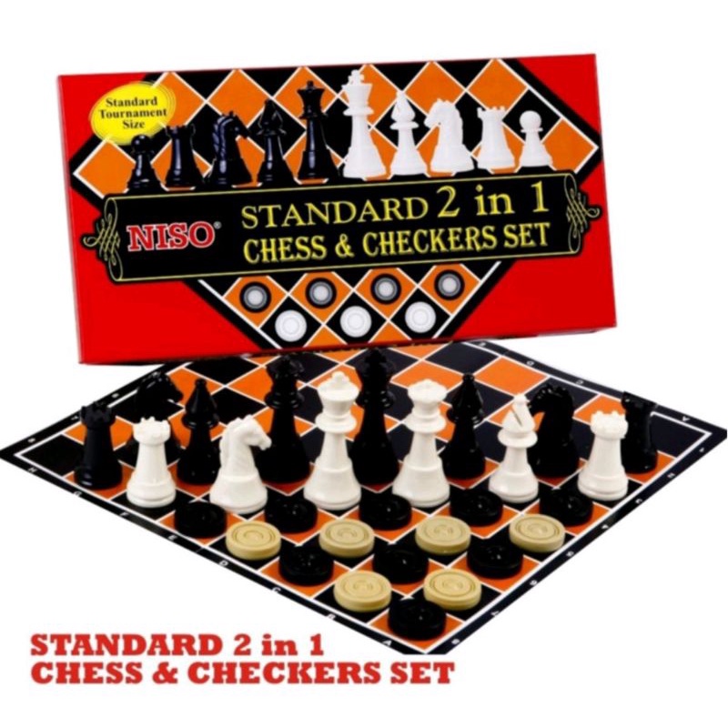 NISO 2 IN 1 STANDARD CHESS & CHECKERS SET | Shopee Malaysia