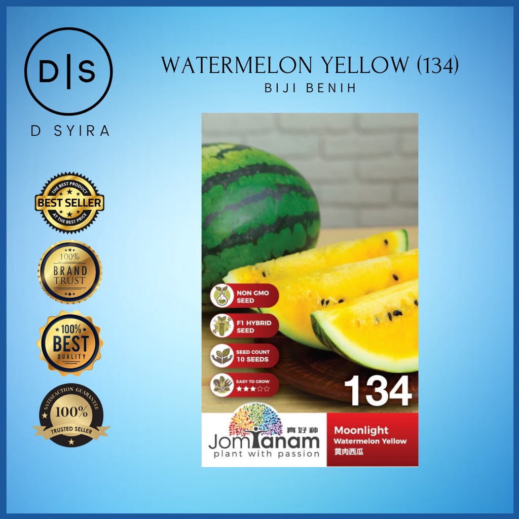 Jom Tanam Moonlight Watermelon Yellow Tembikai Kuning(134) 10 Biji ...
