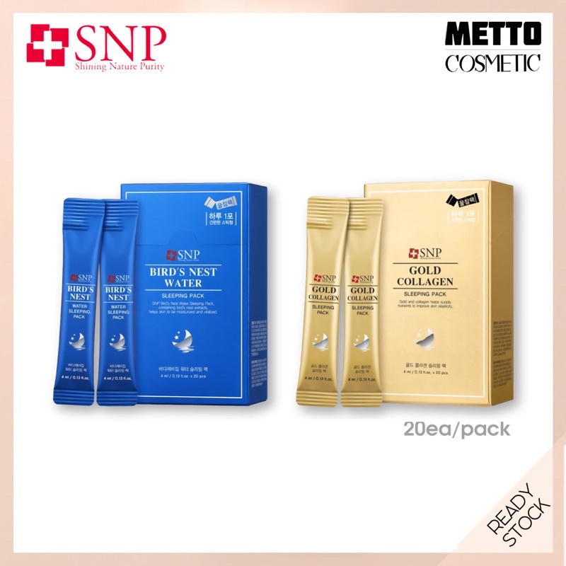 🇰🇷[SNP] Sleeping Mask Pack Birds Nest / Gold Collagen 4ml x 20ea/BOX ...