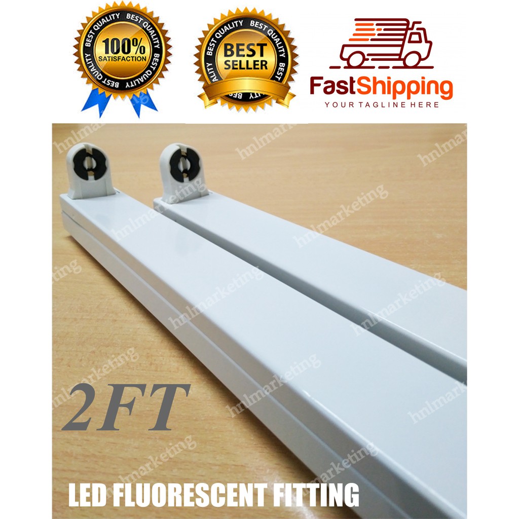 10PCS T8 2FT LED TUBE FITTING CASING / Led Single Casing Casing Lampu ...