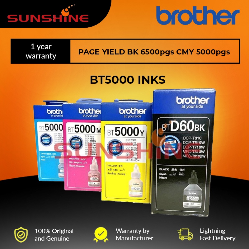 Brother BTD60BK/BT6000BK + BT5000 Refill Ink (BTD-60 BTD60 T310/T510W ...