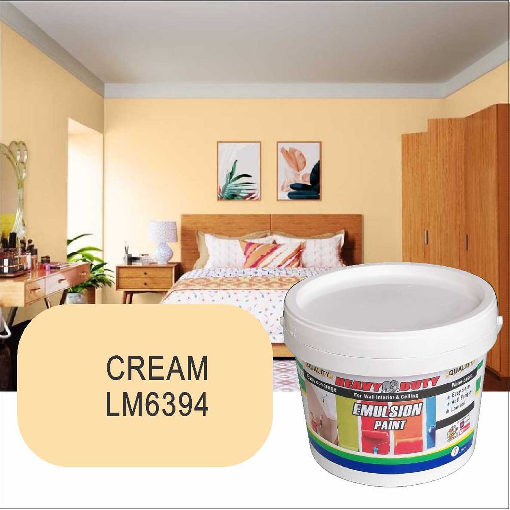 CREAM HLM6394 ( 7L ) Heavy Duty EMULSION PAINT Cat Interior / Ceiling ...
