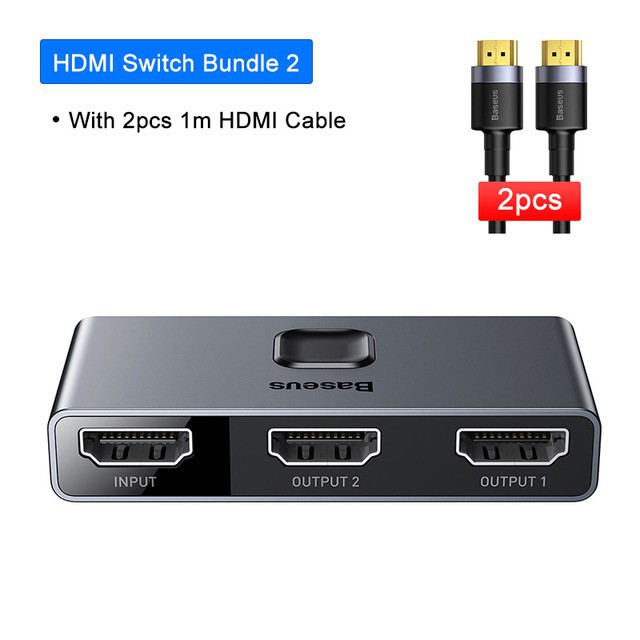 Baseus HDMI Switcher 4K 60Hz Bi-Direction HDMI Switch 1x2/2x1 HDR HDMI ...