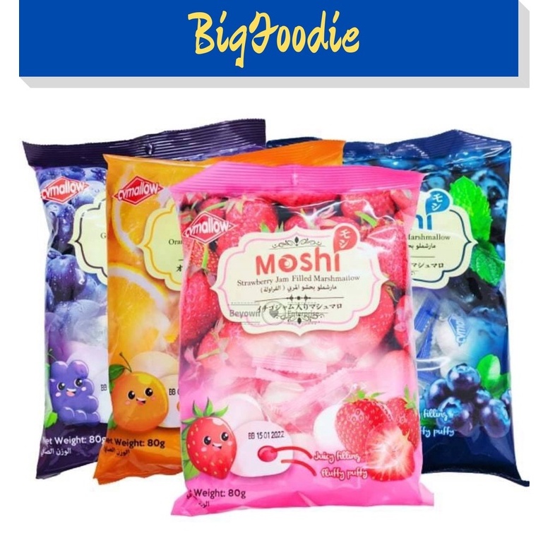 [BDF] CVmallow Moshi Jam Filled Marshmallow 80gm (4 Flavor) | Shopee Malaysia