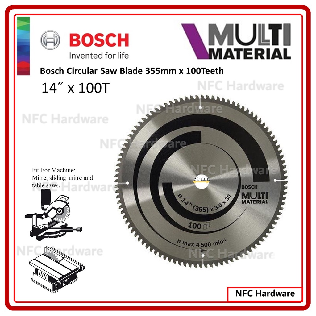 BOSCH Circular Saw Blade 14" x 100T Multi Material | Shopee Malaysia