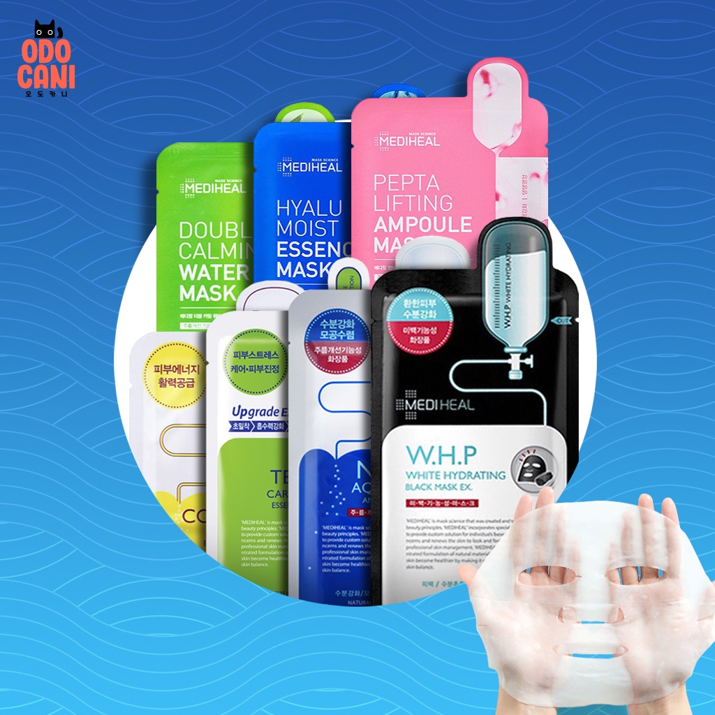 [10pcs/50pcs] Mediheal Face Mask ( nmf aquaring mask / tea tree mask / collagen mask / whp maks ...