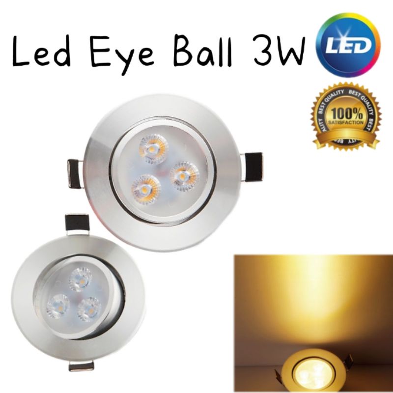 Ready Stock 3W Led Eye Ball/ Led Ceiling Down Light Warm White | Shopee ...