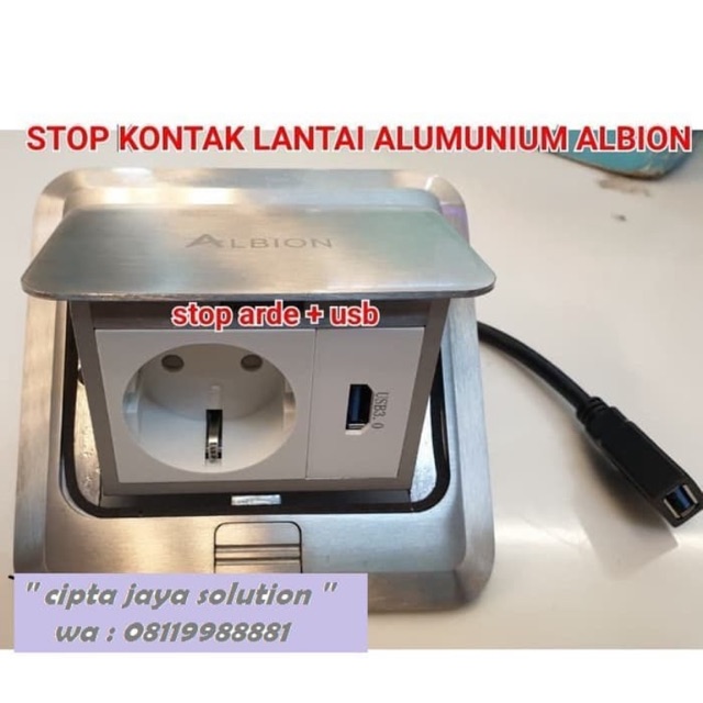Albion Floor Socket Ground Socket+USB Aluminum Table Socket | Shopee ...