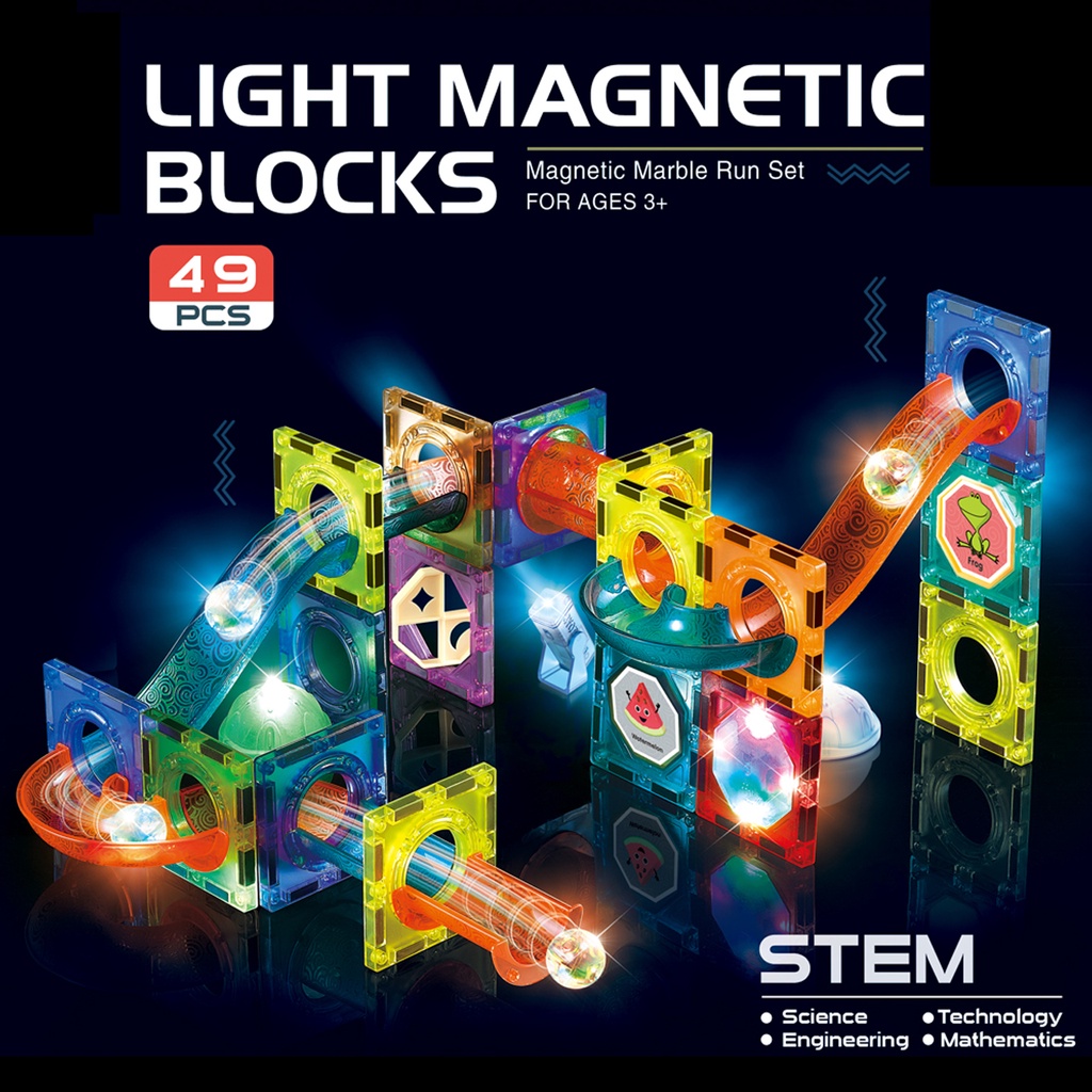 100% Authentic READY STOCK Light Magnetic Blocks 49 pcs | Shopee Malaysia