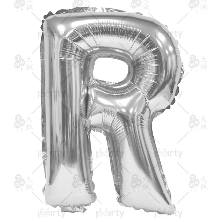Foil Balloon - 16inch Foil Balloon Alphabet R - Silver 16寸银色数字铝气球套装 ...