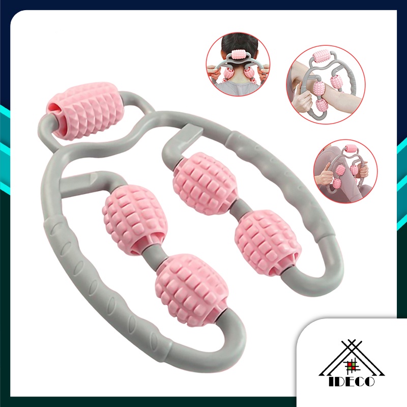 iDECO™ 5 Wheels Foam Shaft Roller Muscle Relaxer Hand Skinny Leg ...