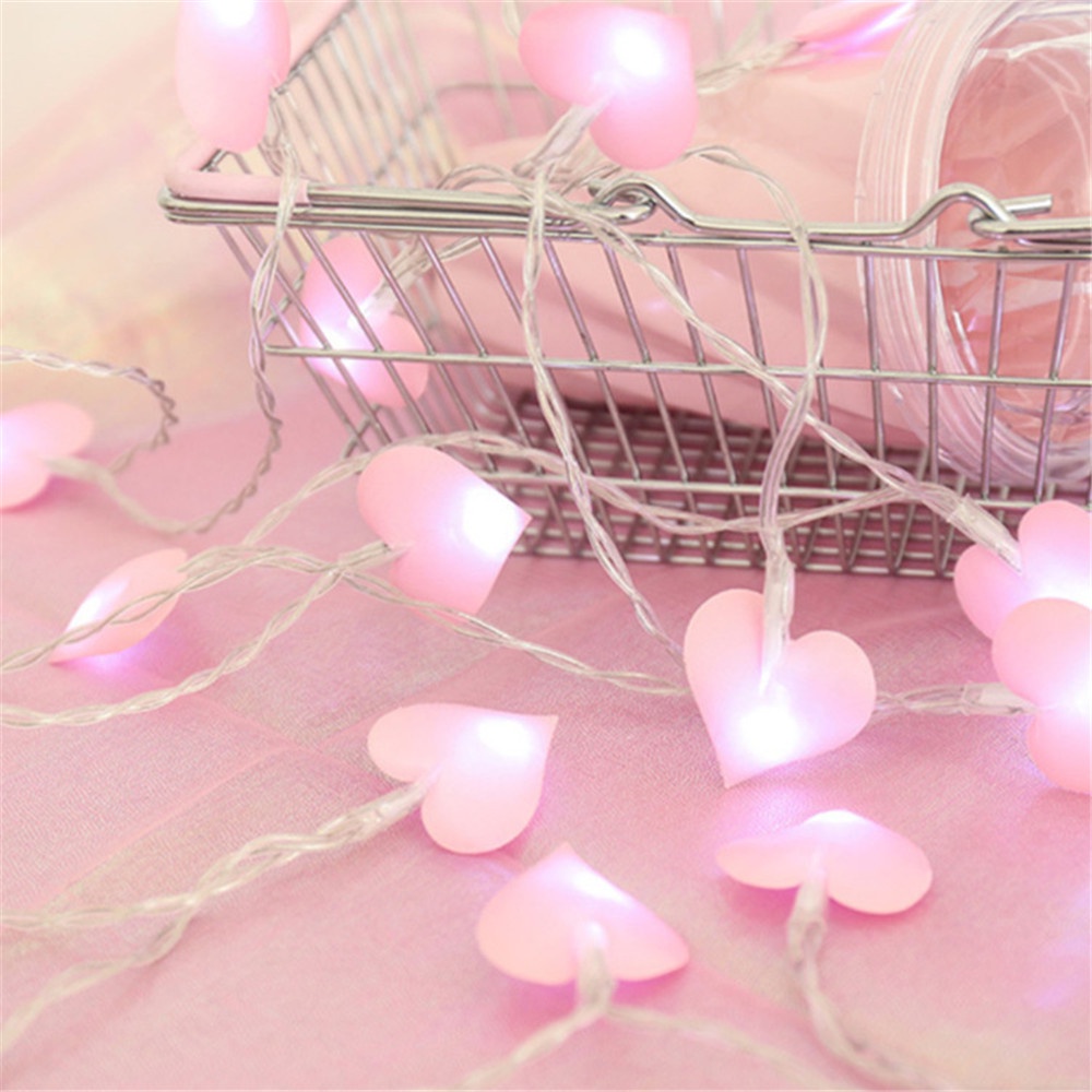 Led Love Heart Valentine's Day String Fairy Lights Pink Purple Girl ...