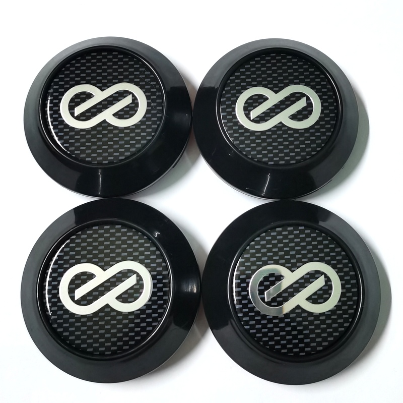 4pc 60/64/65/68/69MM Enkei Plaid Shading Sticker Car Wheel Center Sport ...