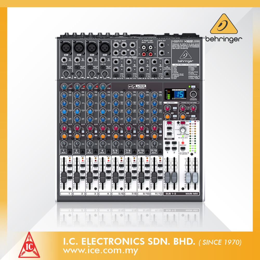 BEHRINGER XENYX X1622USB Premium 16-Input 2/2-Bus Mixer with XENYX Mic ...