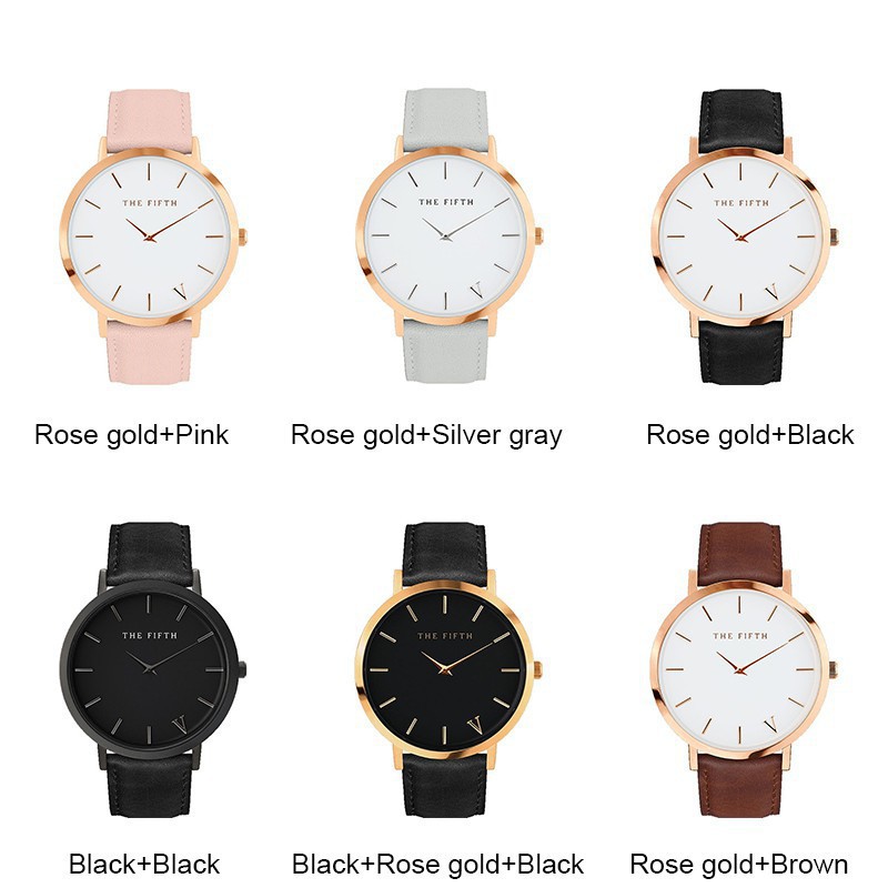 [Ready stock!!!] The Fifth Watch Leather Simple Women Quartz Analog ...