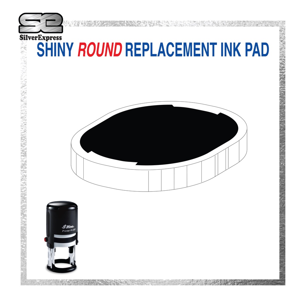 SHINY ROUND CHOP REPLACEMENT INK PAD / R-512-7 / R-517-7 / R-524-7 / R ...