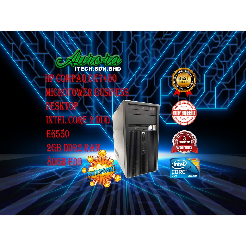 (REFURBISHED)HP Compaq DX7400 MicroTower Business Desktop (C2D E6550/2G ...