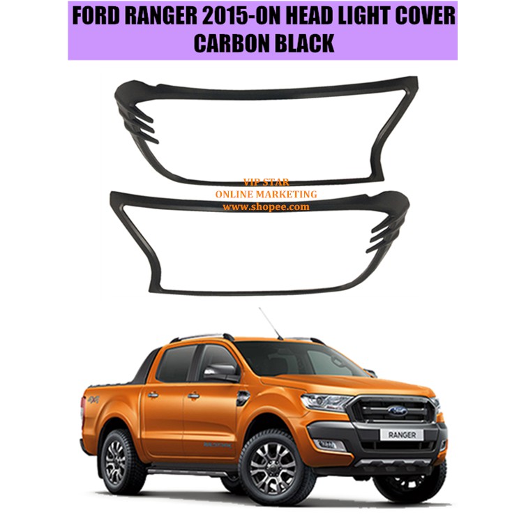 FORD RANGER T7 HEAD LIGHT COVER CARBON BLACK | Shopee Malaysia